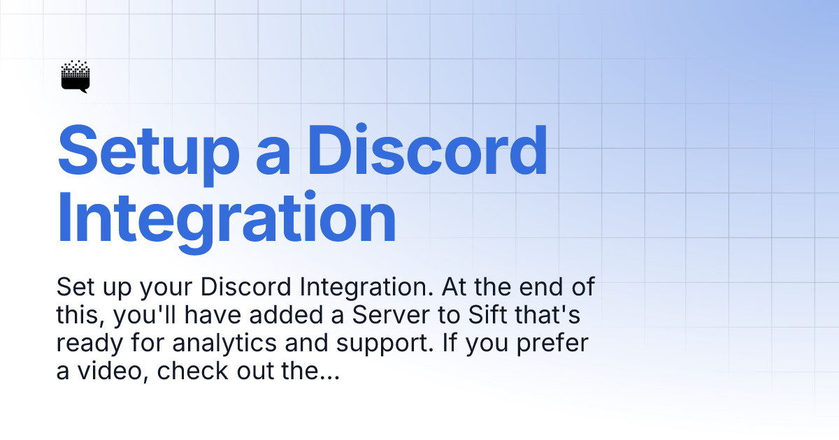 Setup a Discord Integration | Sift